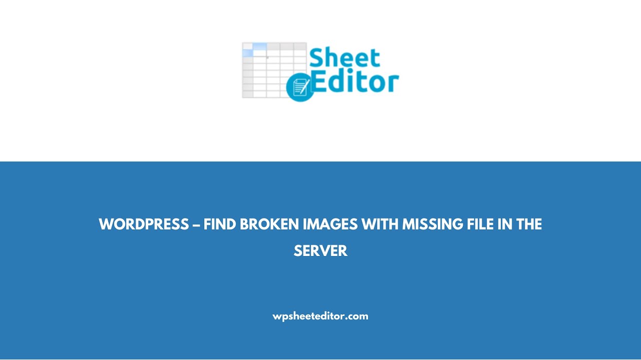 WordPress - Find Broken Images with Missing File in the Server